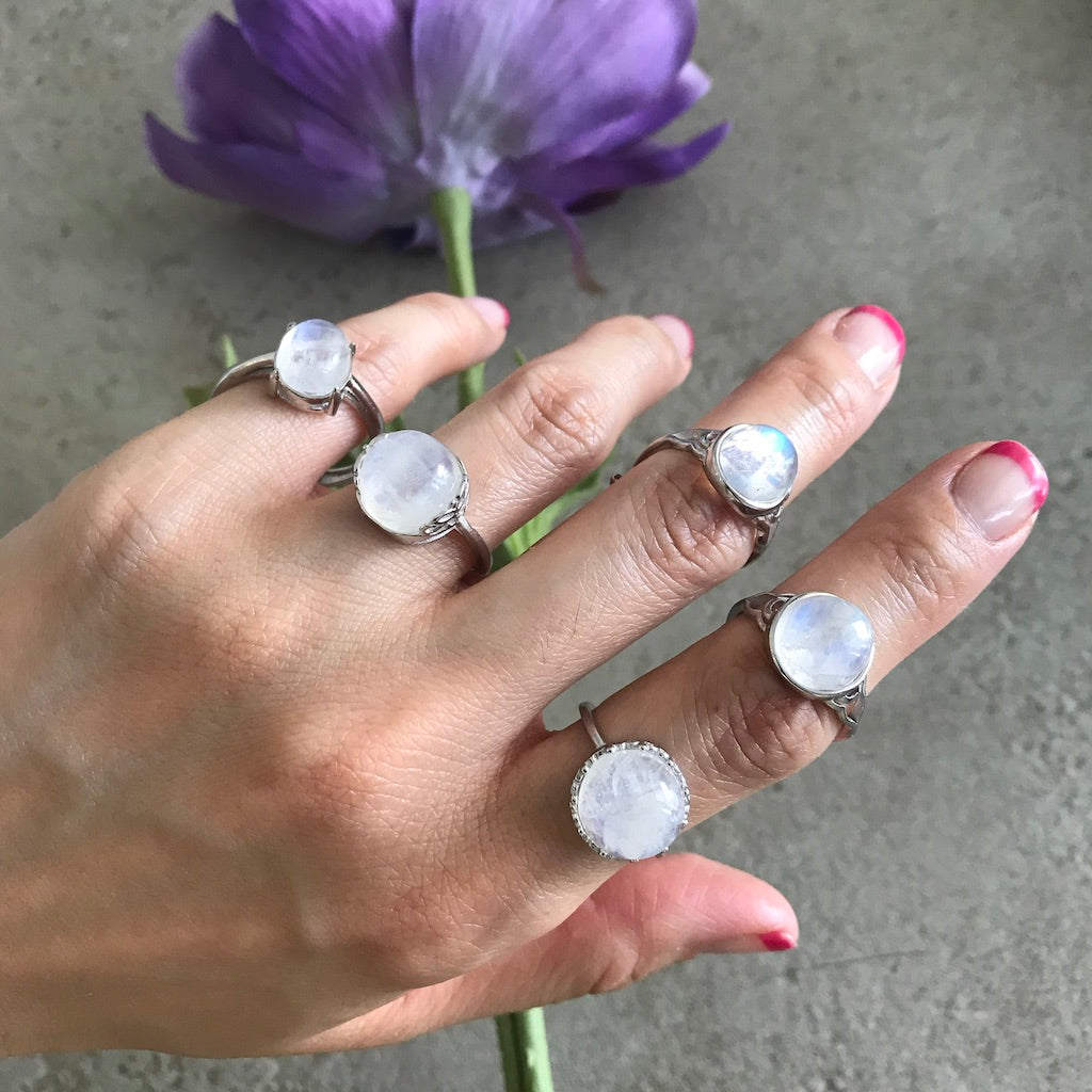 Moonstone Adjustable ring OOAKSTONES